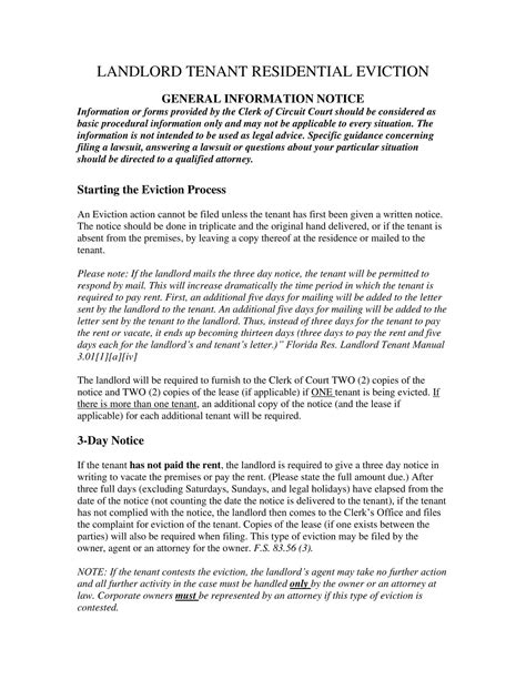 Free And Printable Eviction Notice Templates Pdf Word 30 Day