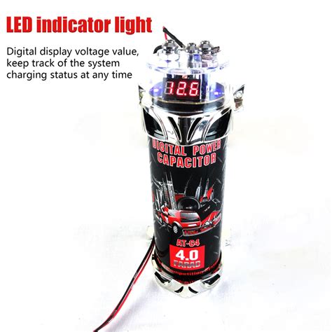 Amp Capacitor Car Audio Audiotek 5 0 Farad Car Audio Capacitor 5000w