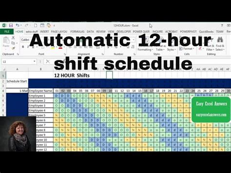 Rotating 12 Hour Shift Schedule Template