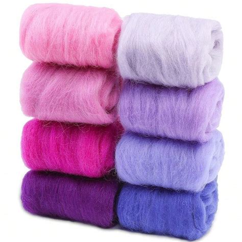 Needle Felting Wool 80 G 8 Colors Nature Wool Roving Felting Wool