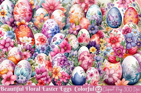 Beautiful Floral Easter Eggs Colorful Graphic By Graftify · Creative