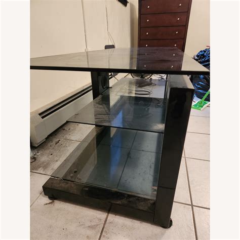 3 Glass Tiered Entertainment Center Aptdeco