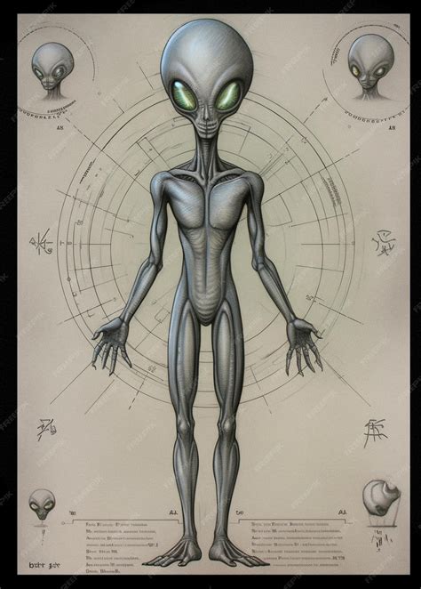Premium Ai Image A Drawing Of An Alien With Green Eyes And A White Background