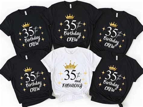 35th Birthday Crew Shirt Womens Party Tee Etsy