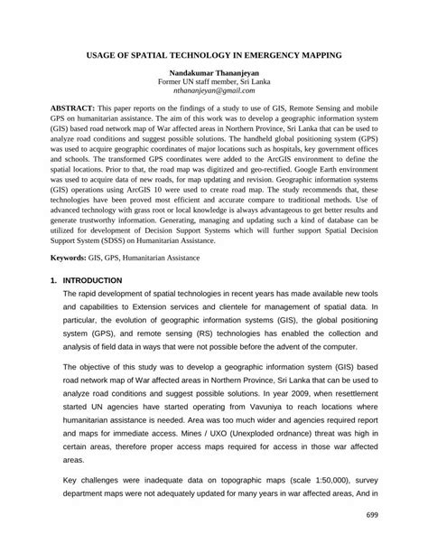Pdf Usage Of Spatial Technology In Emergency Mapping Dokumentips