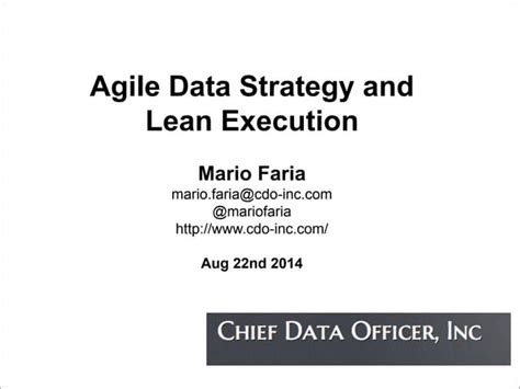 Agile Data Strategy And Lean Execution Pdf Information Services Industry Industries
