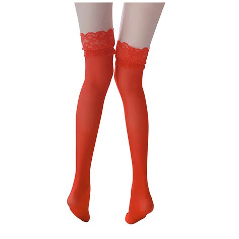 Airpow Clearance Stockings For Women Plus Size Women Extra Long Satin Lace Thigh High Lingerie