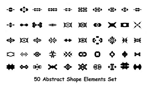 premium vector 50 abstract geometric shape elements set