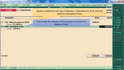 Advance Entry In Tally