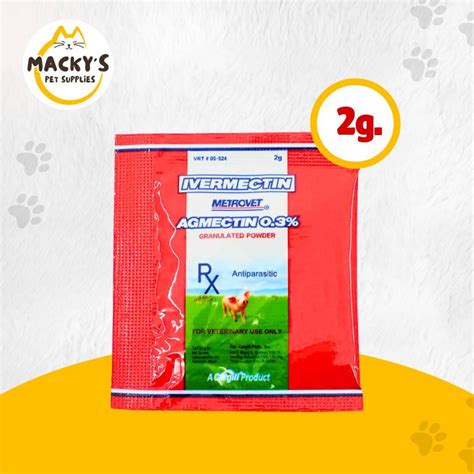 Ivermectin Metrovet Agmectin 03 2grams5grams Anti Parasitic For