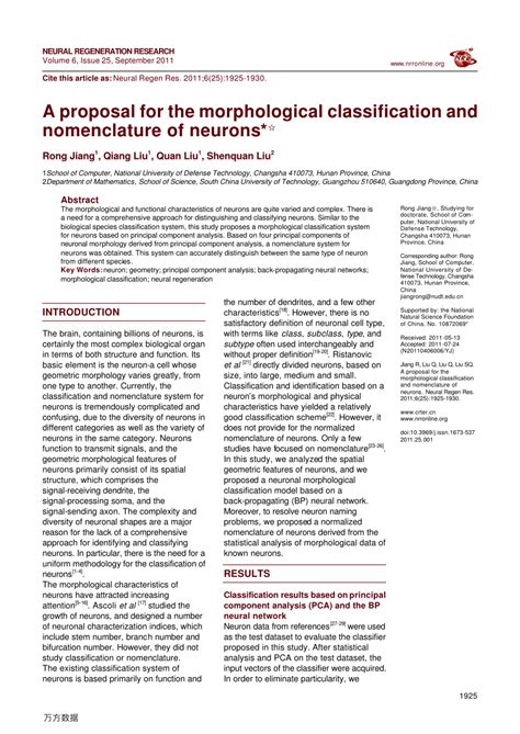 Pdf A Proposal For The Morphological Classification And Nomenclature