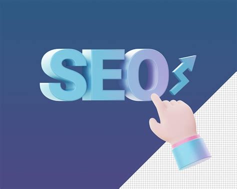 premium psd 3d render of gradient seo with hand illustration icons