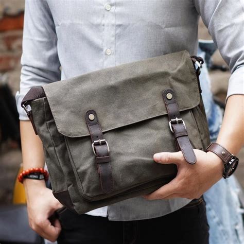 Canvas Mens Messenger Bag Crossbody Woosir