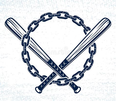 Baseball Bats Crossed Vector Criminal Gang Logo Or Sign Stock Vector