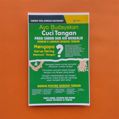 Jual Poster Stbm Poster Cuci Tangan Pakai Sabun Dan Air Mengalir Poster Ctps Poster Stbm