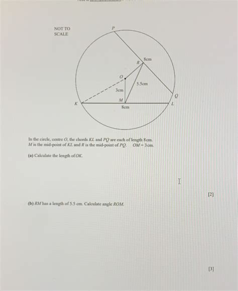 Solved Not T Scal In The Circle Centre O The Chords Kl And Pq Are