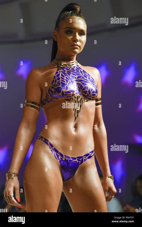 July 15 2018 Miami Beach Florida U S A Model Walks The Runway