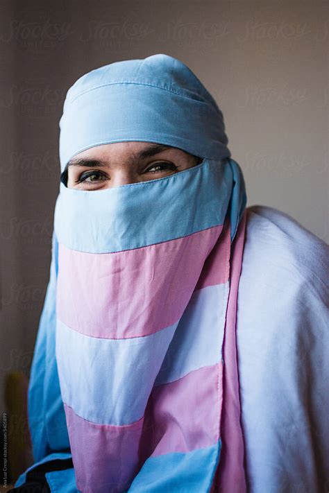 Happy Non Binary Person Using Trans Niqab By Stocksy Contributor Ana Luz Crespi Stocksy
