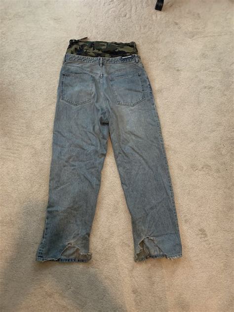 Balenciaga Fw 21 Double Waist Camo Baggy Jeans Grailed