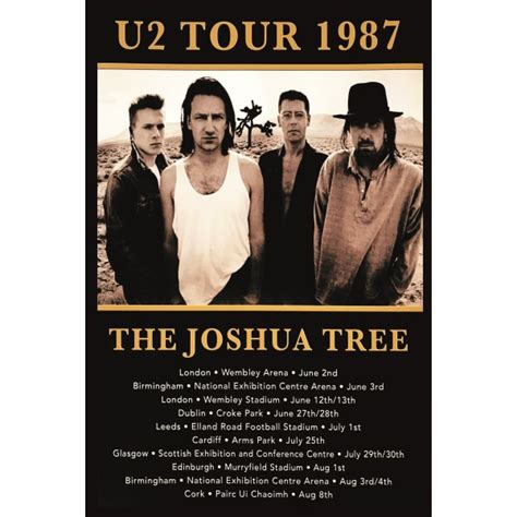U2 Tour 1987 The Joshua Tree Retroborden