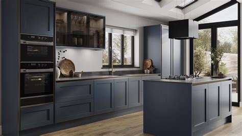 Chilcomb Marine Blue Handleless Kitchen Kitchens Howdens