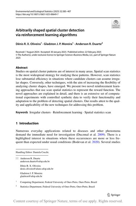 Arbitrarily Shaped Spatial Cluster Detection Via Reinforcement Learning