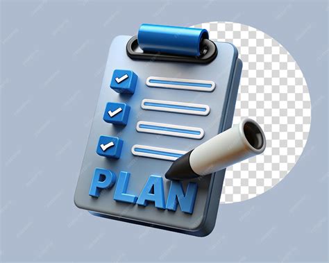3d Cartoon Plan With Checklist And Pen Premium Ai Generated Psd