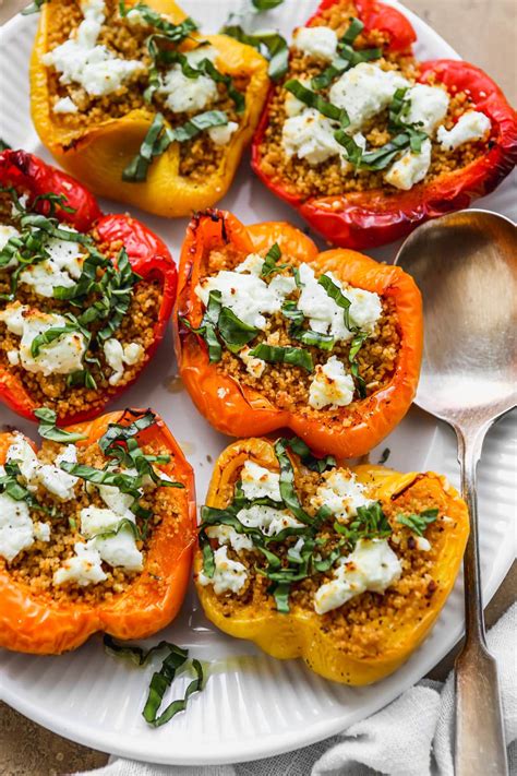 Couscous Stuffed Peppers Vegetarian Walder Wellness Dietitian