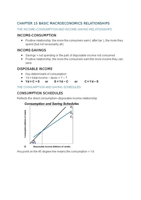 Chapter 15 Basic Macroeconomics Relationships And Consumption