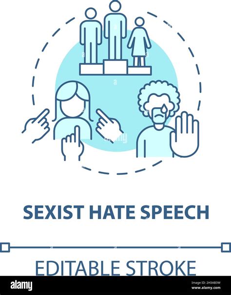 Sexist Hate Speech Blue Concept Icon Stock Vector Image And Art Alamy