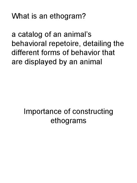 What Is An Ethogram Pdf Cognitive Science Psychological Concepts