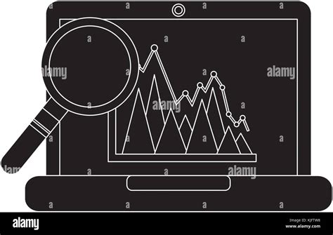 Graph Chart On Laptop Screen Icon Image Stock Vector Image And Art Alamy