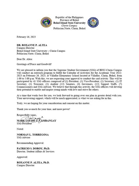 Ssg Outreach Letter Memo Pdf
