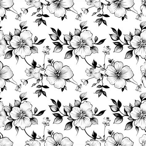 Floral Reapeating Pattern With Flowers On Background Premium Ai