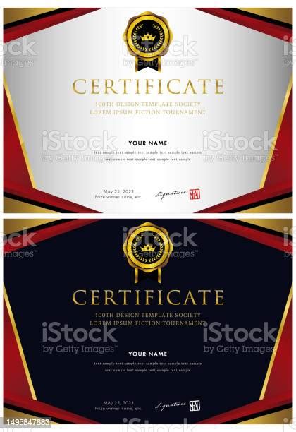 Award Certificate Template Design Landscape Orientation 76 Stock