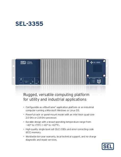 Schweitzer Engineering Laboratories Inc Sel 3355