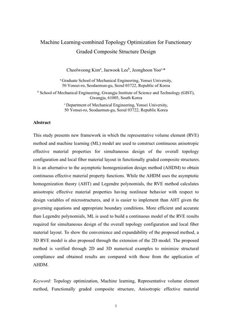 Pdf Machine Learning Combined Topology Optimization For Functionary