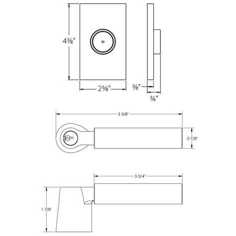 Select Levers Collection Modern Rectangular Rosette In French Antique