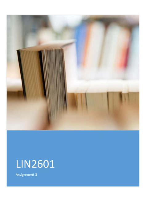 Lin2601 Assignment 3 Concepts In Language Acquisition And Development