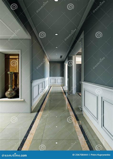 A Corridor In A Classic Style With Colored Tiles Royalty Free