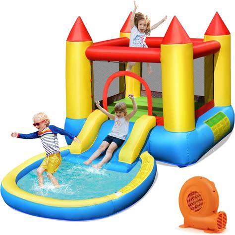 Costzon Inflatable Water Slide Bounce House With Ball Pit