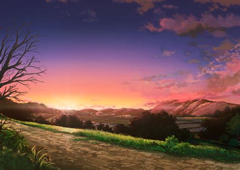 Sunbeam Dream Hd Anime Sunset Landscape Wallpaper