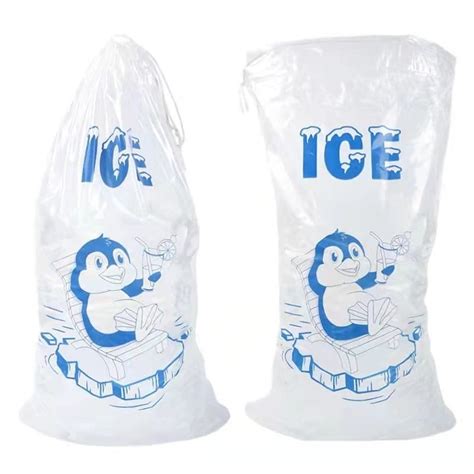100pcs 45kg Drawstring Ice Bags With Cartoon Pattern