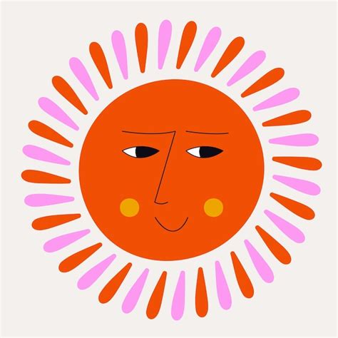 Premium Vector Smiling Sun Abstract Personage Mascot Design Funny