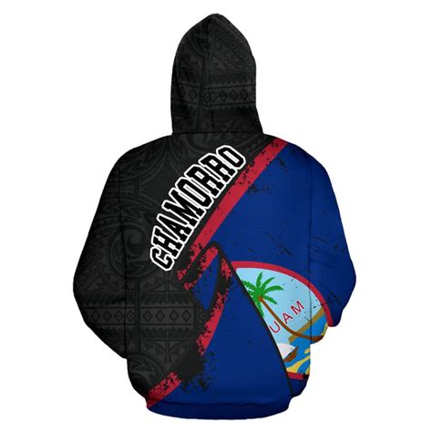 Guam Zip Up Hoodie Guam Flag Grunge Special Custom Chamorro Lt6