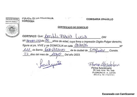 Certificado De Domicilio Pdf