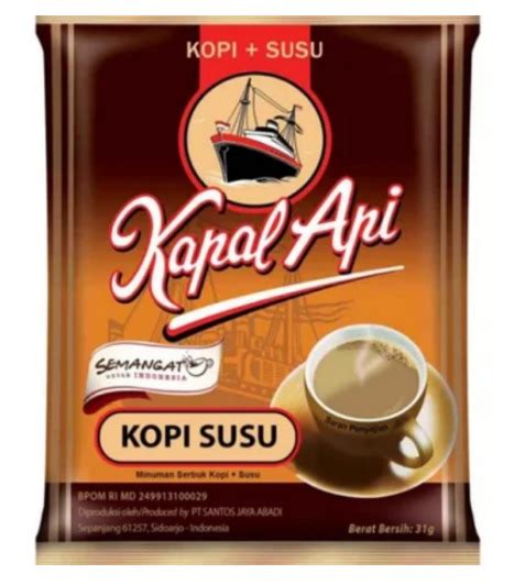 Kapal Api Kopi Susu Coffee Mix With Milk 31g Toko Indonesia