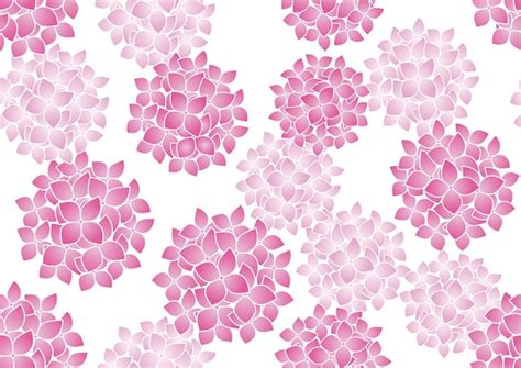 Premium Vector Seamless Pink Hydrangea Pattern Horizontally And