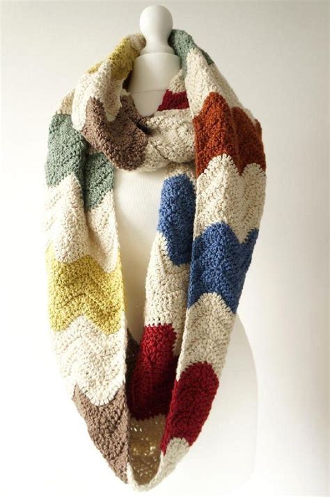 Zig Zag Scarf Crochet Pattern Crochet Infinity Scarf Chevron Pattern