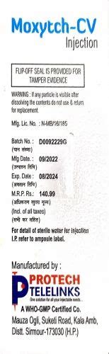 Protech Telelinks Amoxycillin Potassium Clavulanate Injection 12 Gm